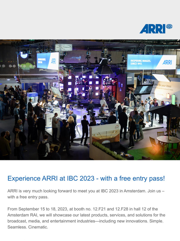 ARRI: Experience ARRI at IBC 2023 - with a free entry pass! | Milled