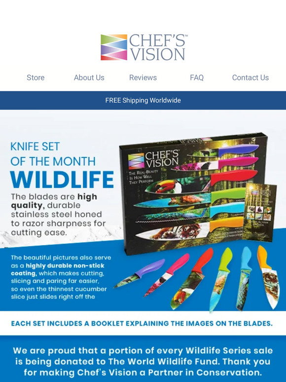 Chef's Vision: Knife Set of the Month: Wildlife Set 🦁 | Milled