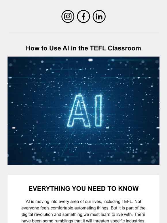 The TEFL Institute: How to Use AI in the TEFL Classroom | Milled