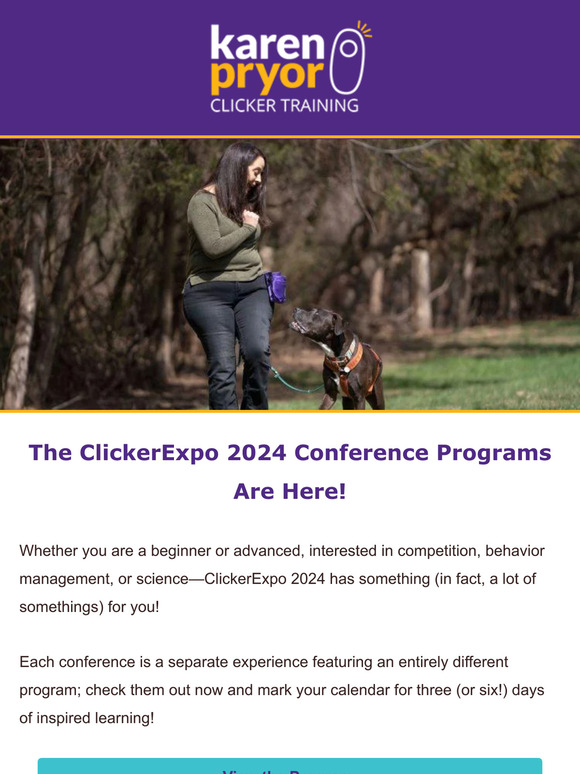 Karen Pryor Clicker Training / Sunshine Books: Check Out the Conference Programs for ClickerExpo ...