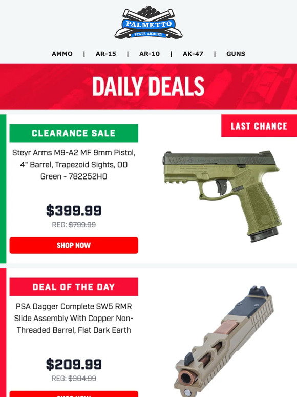 Palmetto State Armory: Deal Of The Day! | PSA Dagger SW5 RMR Slide With ...