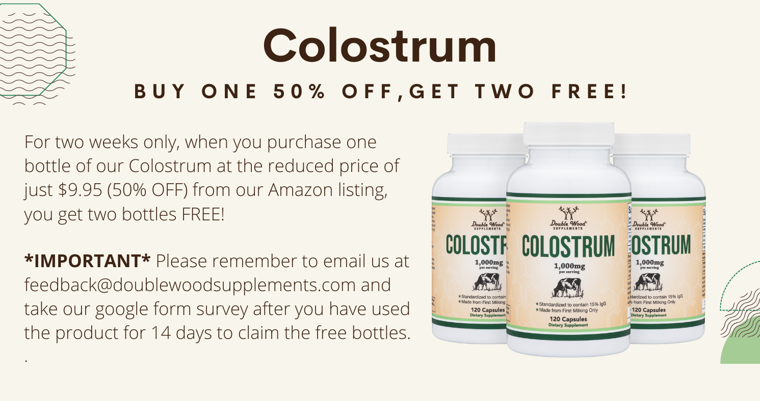 Double Wood Supplements: Colostrum Special: Buy One 50% On Amazon, Get ...