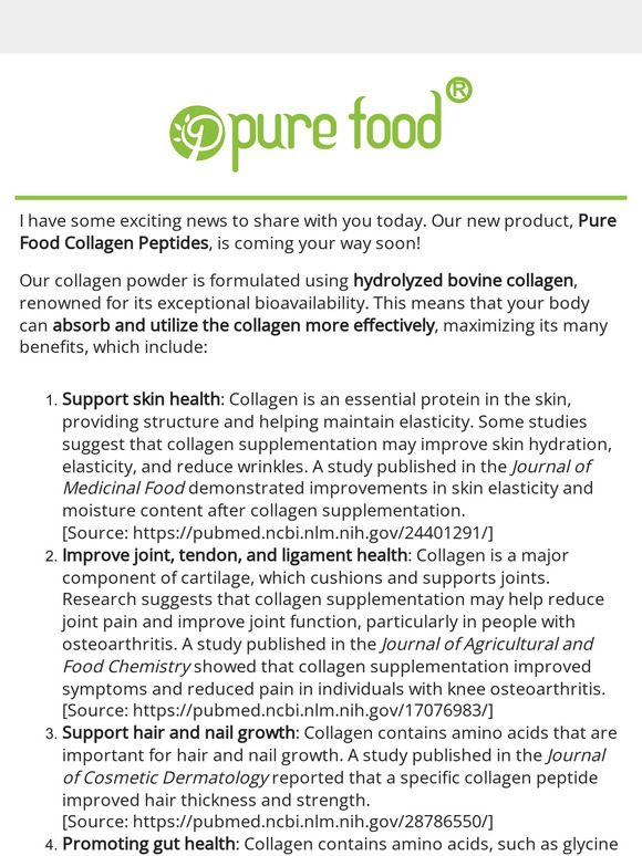Pure Food Company: New Pure Food Collagen Protein: Join the Waiting ...