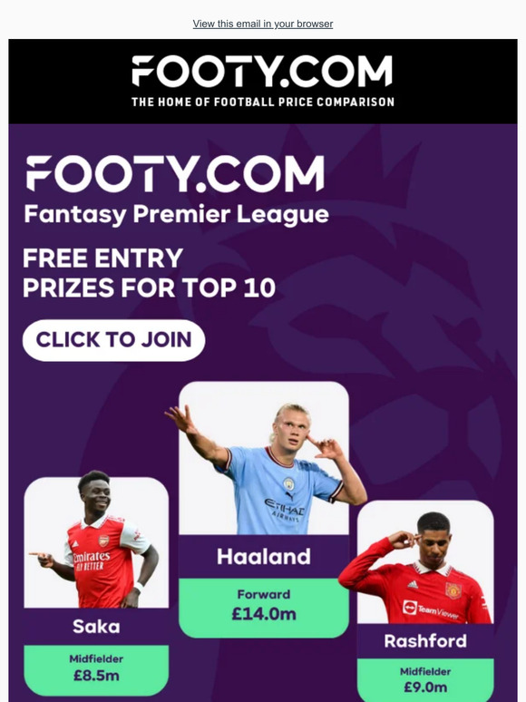 Footy: Join the FOOTY.COM Fantasy Premier League 🏆 | Milled