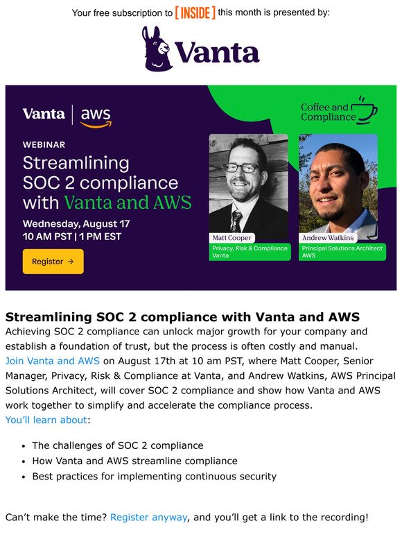 Inside: Streamlining SOC 2 Compliance with Vanta and AWS | Milled
