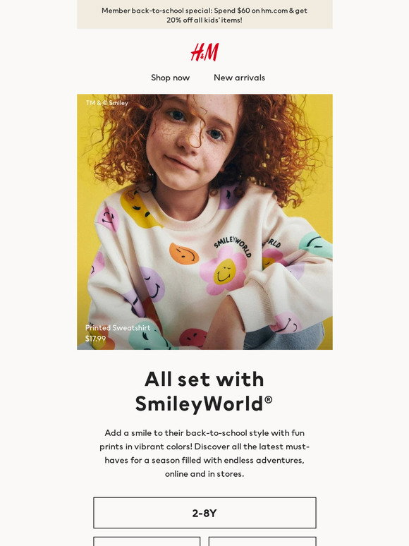 H&M: Just in: New styles from SmileyWorld® | Milled