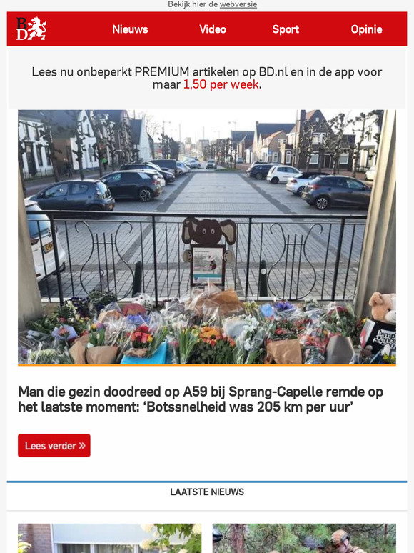 Brabants Dagblad: Man die Veers gezin doodreed op snelweg remde op het ...