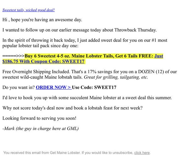 Get Maine Lobster: Quick deal for you. | Milled