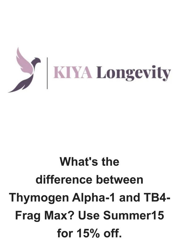 KIYA Longevity: Thymogen Alpha-1 Versus TB4-Frag Max | Milled