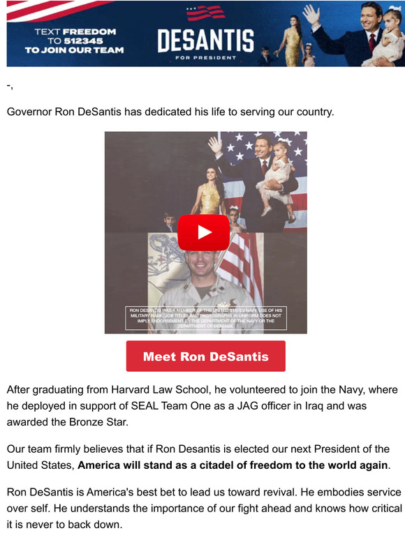 Ron DeSantis: This was only the beginning of his service to the nation ...