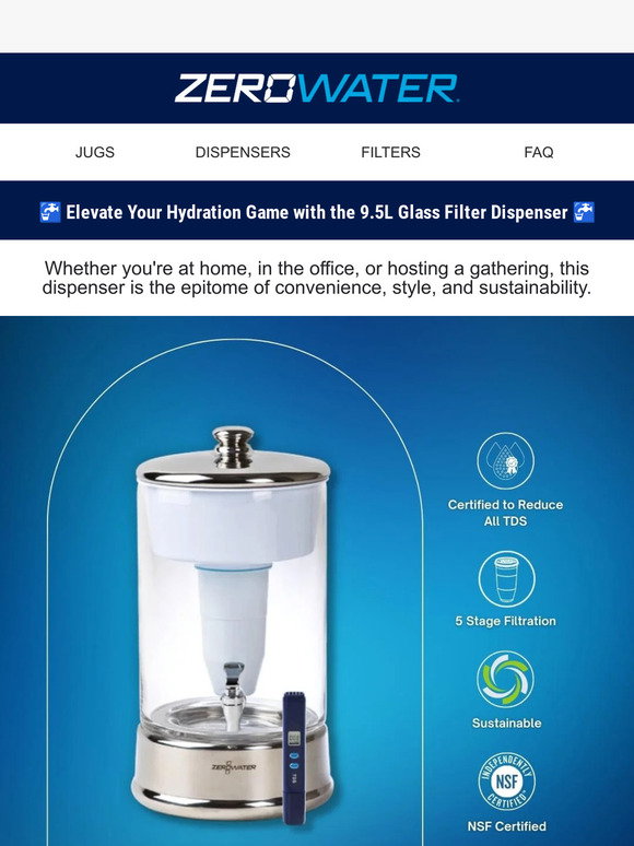 ZeroWater: 🌍 The Sustainable Path: ZeroWater Glass Dispenser 🌍 | Milled