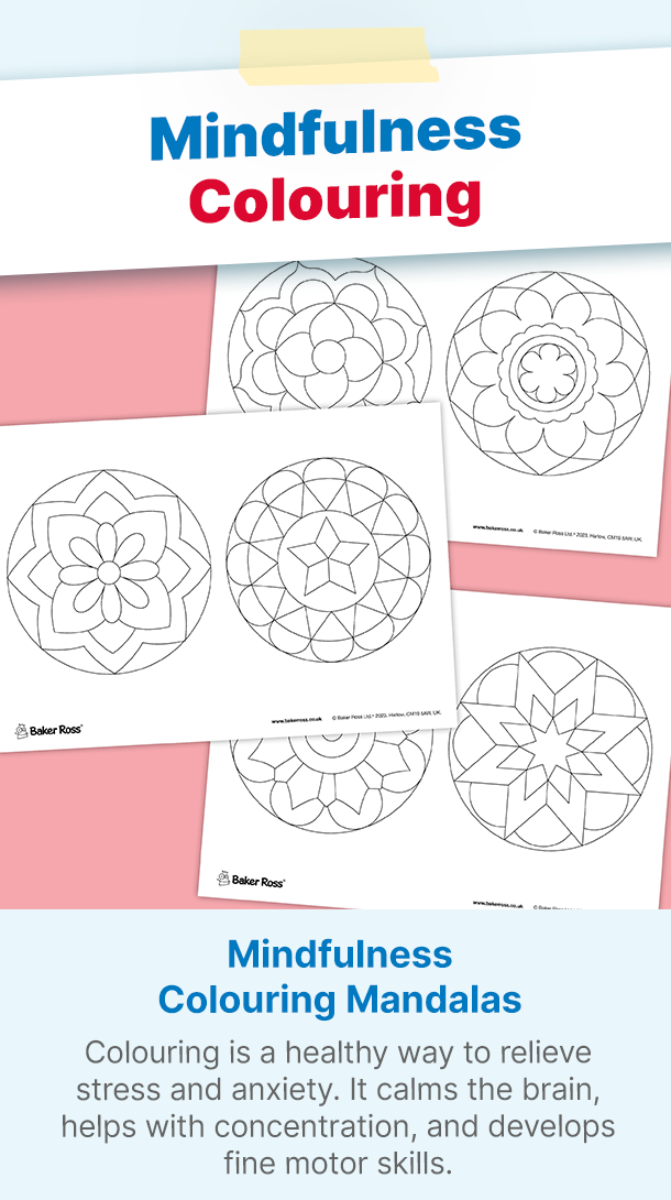 Baker Ross: Kids Will Love These 12 Mindfulness Colouring Sheets 🧘🏽 ...