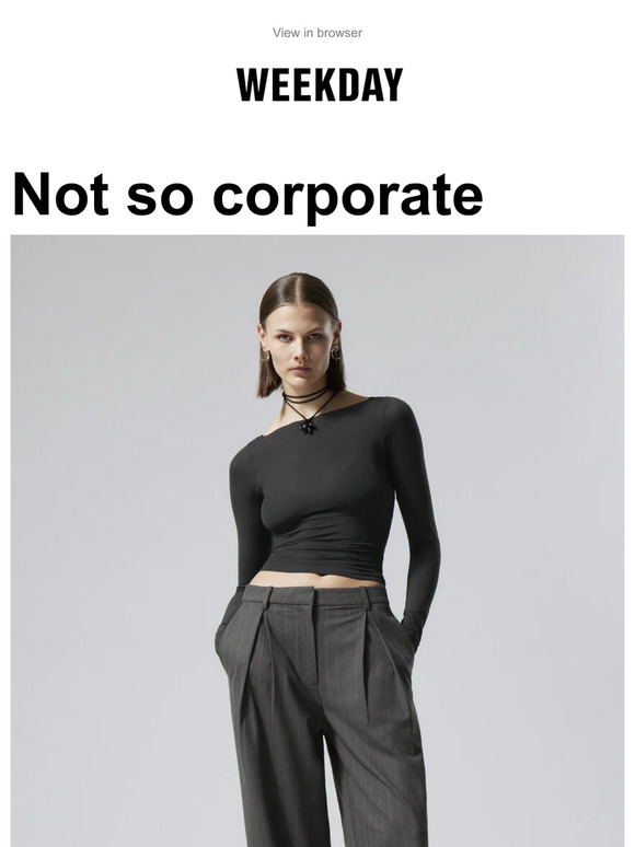 Weekday: Dropping now: Elevated suit trousers | Milled