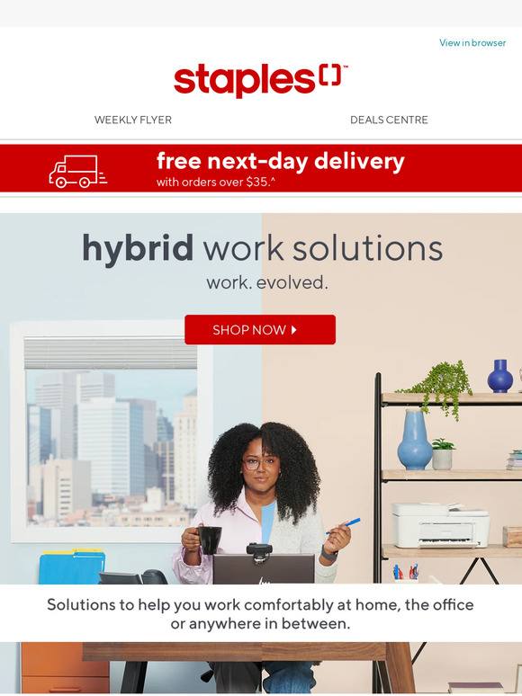 Staples: Just for you: Hybrid work solutions! | Milled