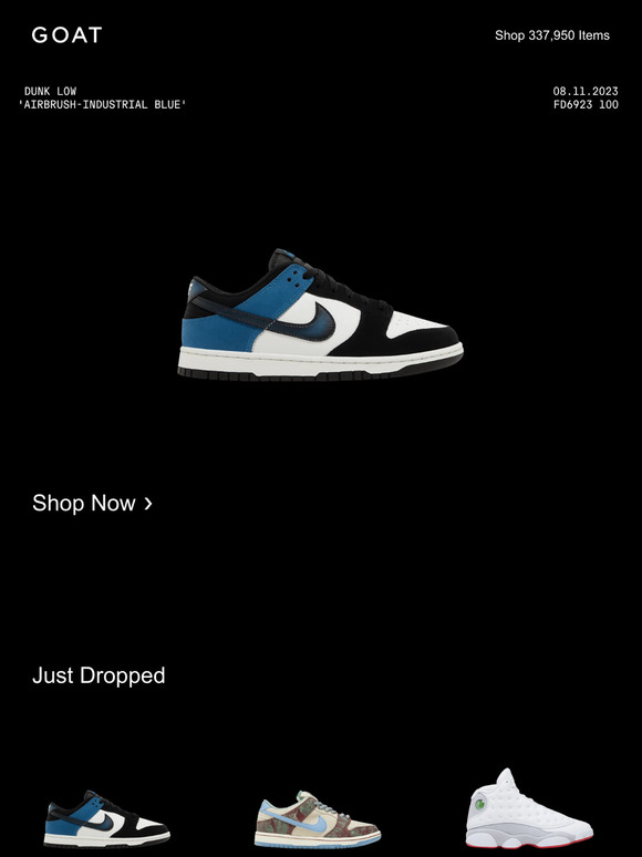 GOAT: [SEED] Just Dropped: Dunk Low 'Airbrush - Industrial Blue ...