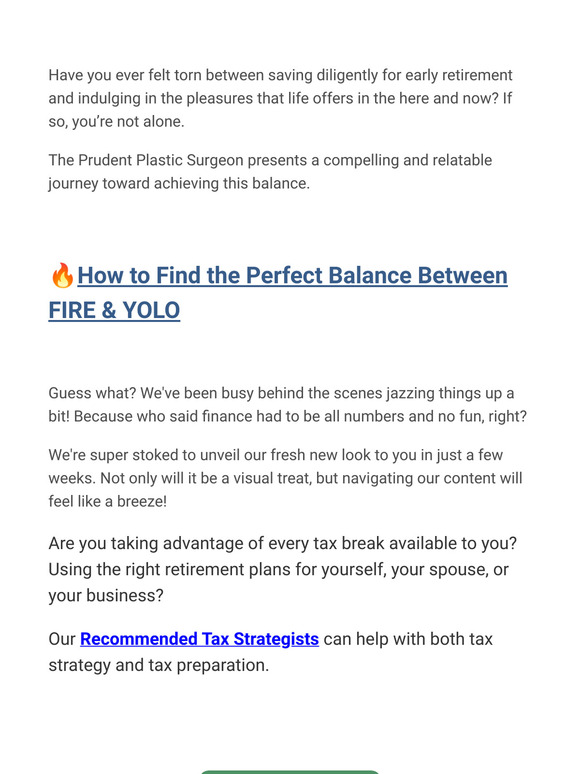 Physician on FIRE: How to Find the Perfect Balance Between FIRE & YOLO ...