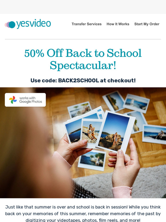 YesVideo: 50% OFF Back to School Spectacular! | Milled