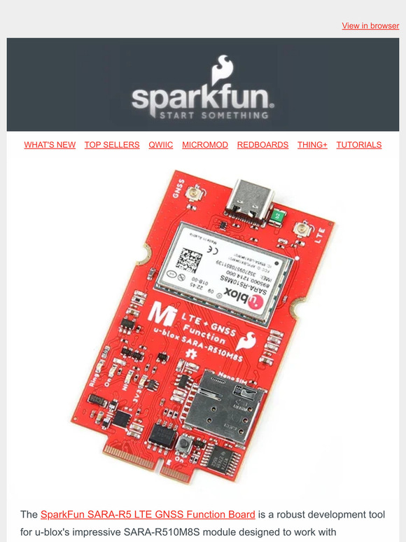 SparkFun: The SARA-R5 Comes to MicroMod! | Milled