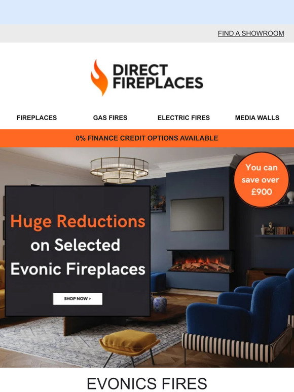 Direct Fireplaces: Huge Reductions On Evonics Fires | Milled