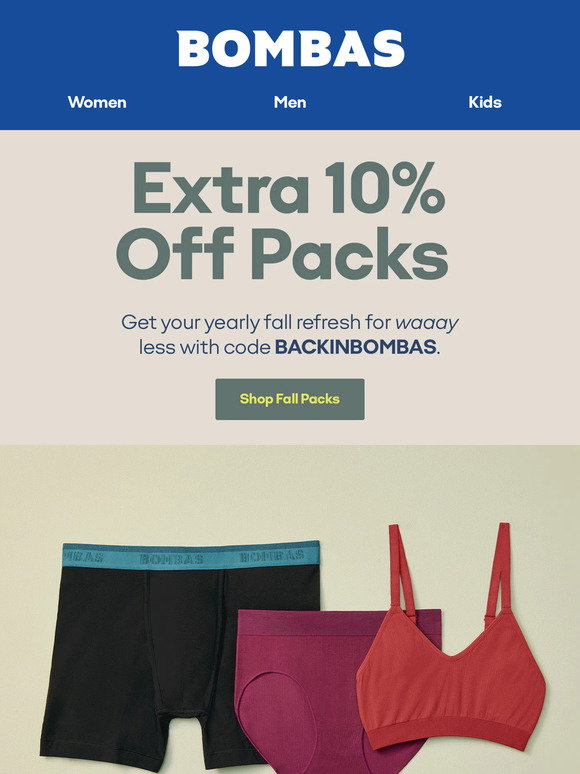 Bombas: It's On: Extra 10% Off Packs 🍁 | Milled