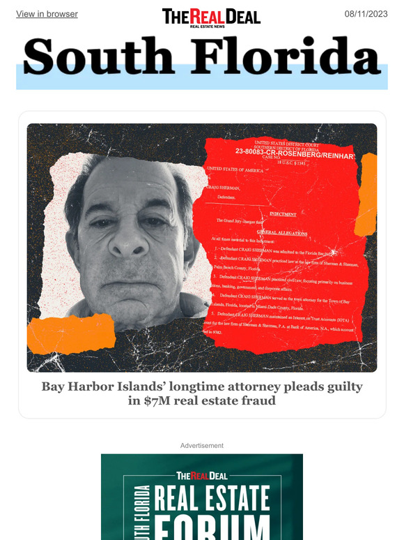 The Real Deal: Ex-Bay Harbor attorney pleads guilty; Avison Young sues ...