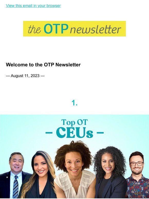 OT Potential: The OTP: Top OT CEUs & Non-Clinical Course | Milled