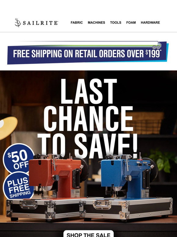 Sailrite: Last Weekend to Save! | Milled
