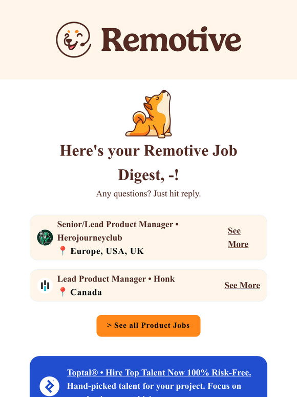 Remotive: 97 Remote Product Jobs available at Herojourneyclub, Honk ...