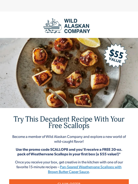 Wild Alaskan Company: Buttery, sweet scallops ($55 value) | Milled