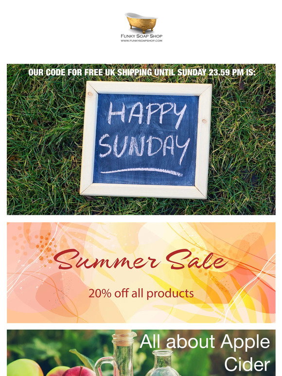 Funky Soap Shop: Our summer sale is in full swing... free UK shipping ...