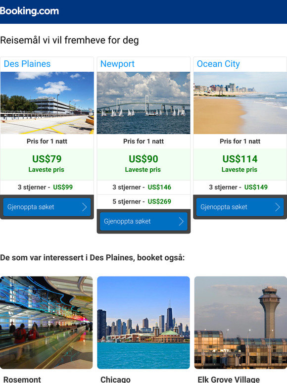 Booking: Finn de beste prisene i Des Plaines, Newport og andre steder ...