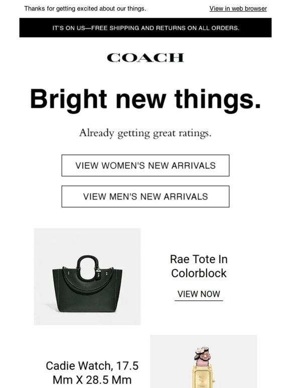 Coach: Inside: New Arrivals Are Here | Milled