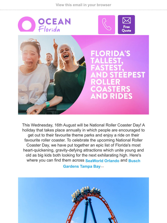 Ocean Florida: Florida's Tallest, Fastest, and Steepest Roller Coasters ...