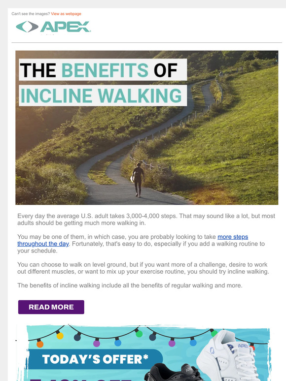 Apex Foot: The Benefits of Incline Walking | Milled