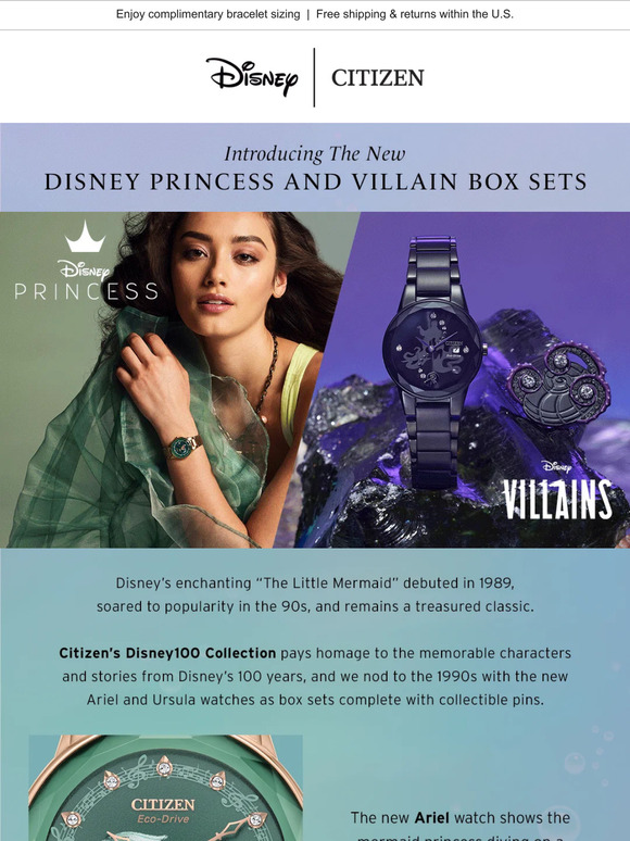 Citizen: Introducing the new Ariel and Ursula Disney x Citizen box sets ...