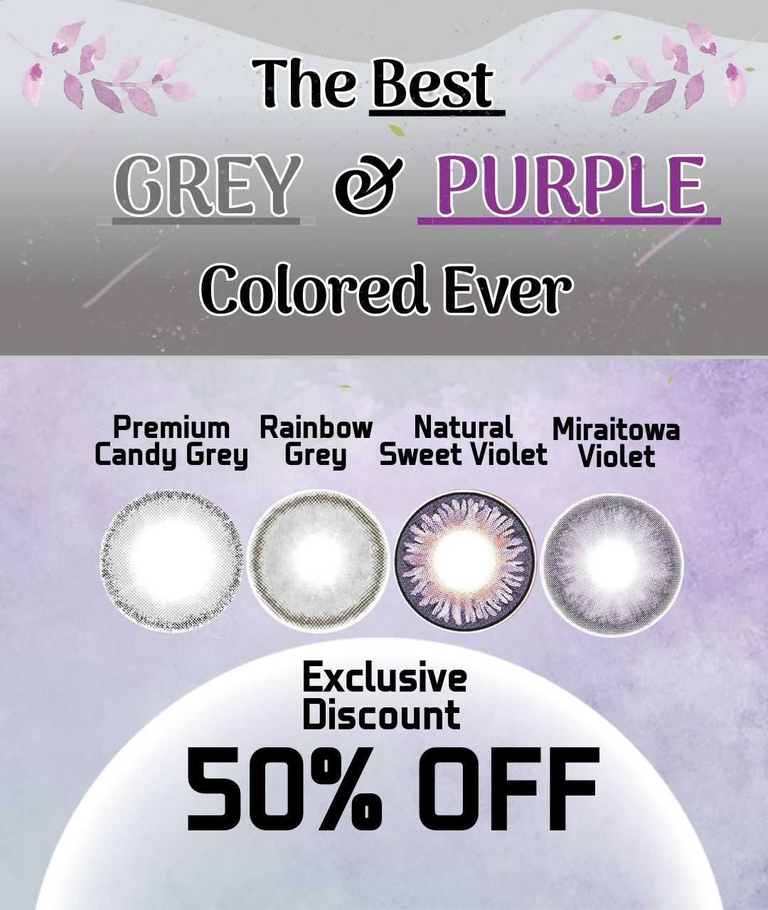 Lensweets: 🌫️🍇Discover Mystical Allure: Gray & Purple Contact Lenses ...