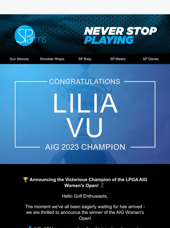 SParms: 🎉 Celebrating the LPGA AIG Women's Open Champion! 🏌️‍♀️ | Milled