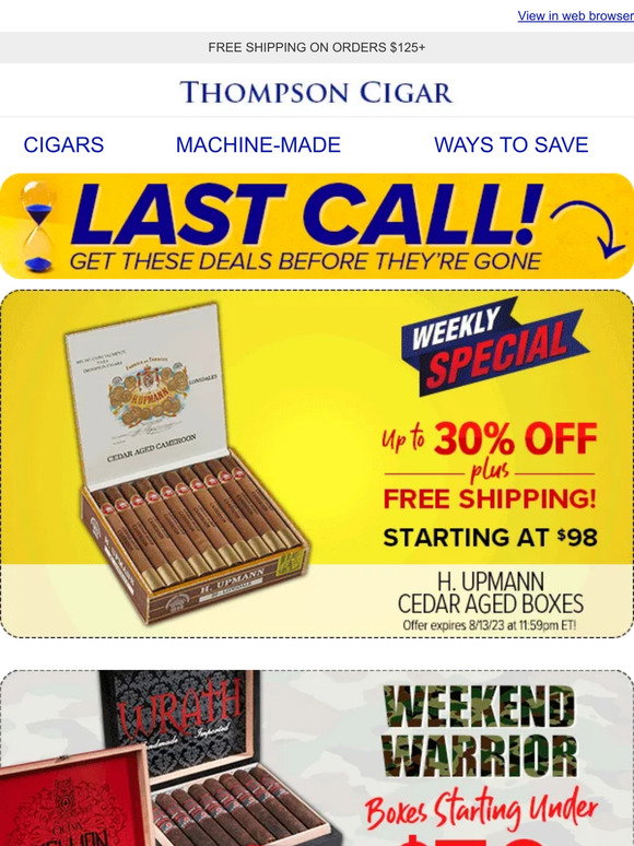 Thompson Cigar: Big Brand Discounts End Soon | Milled