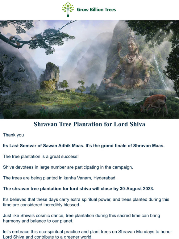 Nurserylive: Re: 🌳 Final Monday of Shravan: Plant a Tree in Lord Shiva ...