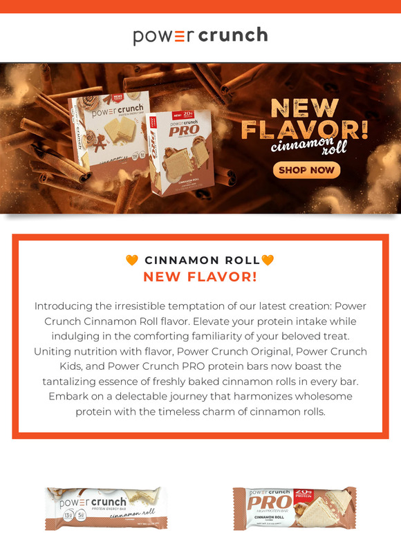 Power Crunch: 🚨 NEW Flavor: Cinnamon Roll! 🚨 | Milled