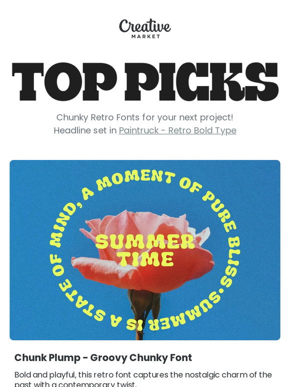Creative Market: Chunky, Retro, Bold: Our Top Font Picks Inside! | Milled