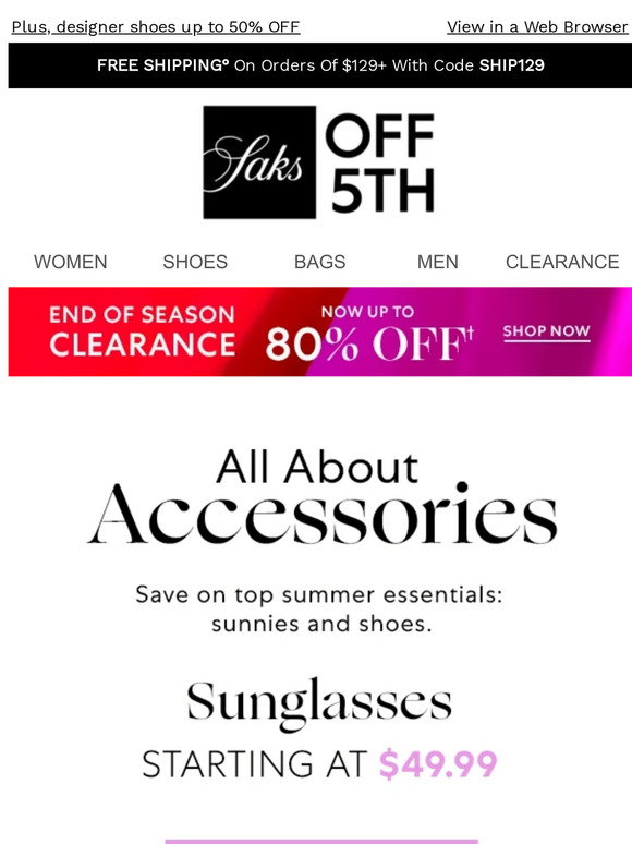 Barneys Warehouse: Summer sunnies starting at $49.99 | Milled