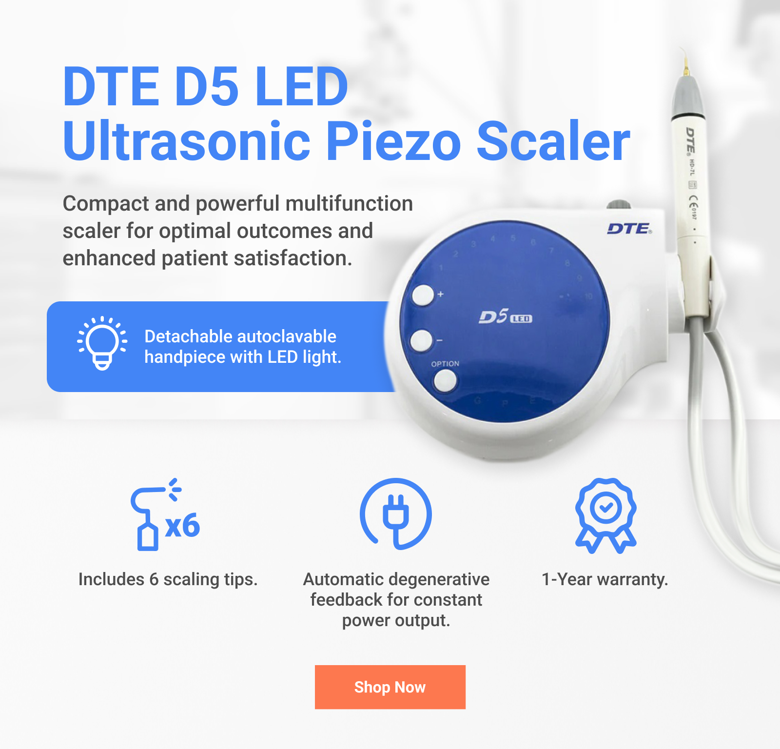 Net32: Introducing: DTE D5 LED Ultrasonic Piezo Scaler | Milled