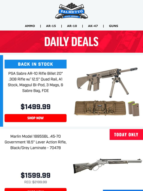 Palmetto State Armory: PSA Sabre Billet AR-10 .308 Rifles Are Back In ...