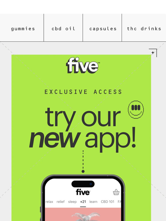 Five CBD: The five app is officially here! 🤩📱 | Milled