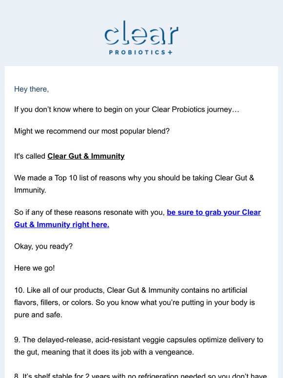Clear Probiotics, LLC: 10 reasons to try our most popular probiotic ...