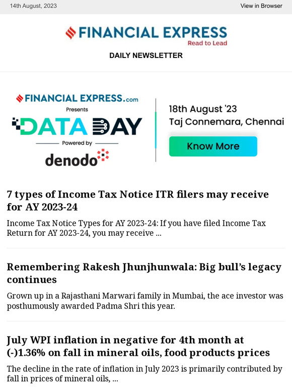 Financial Express: 7 types of Income Tax Notice ITR filers may receive ...