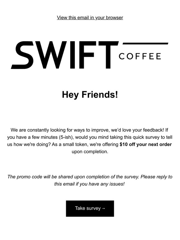Swift Cup Coffee: SWIFT - 2023 Survey ☕ | Milled