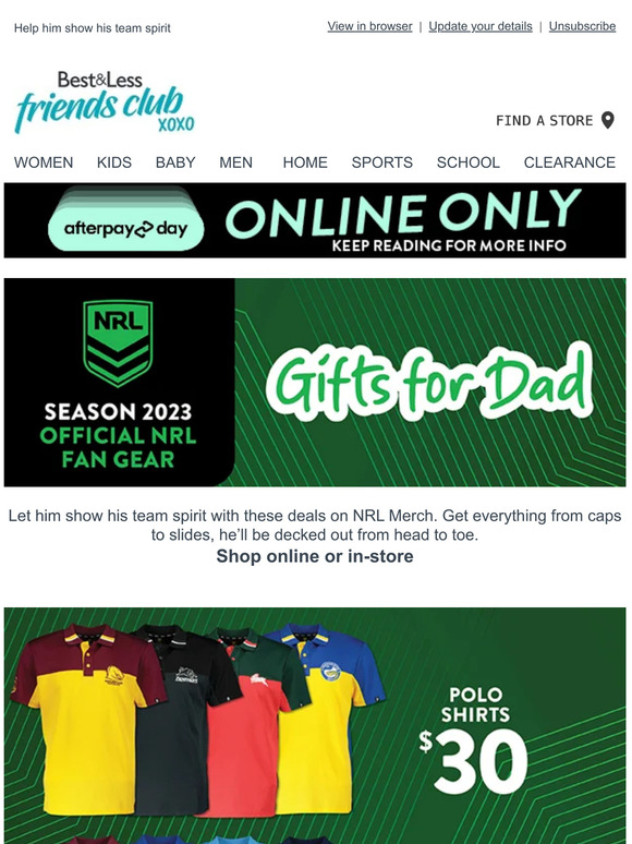 Best & Less: NEW: Official NRL Fan Gear 🏉 | Milled