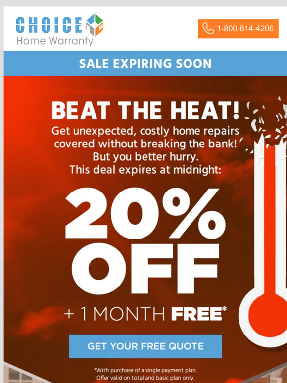 Choice Home Warranty: 20% OFF Is Expiring! Claim Now | Milled